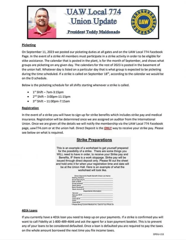 Union Update 9/11/23 | UAW Local 774