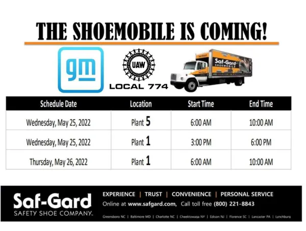 Saf-Gard Shoemobile | UAW Local 774